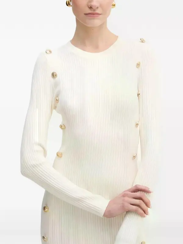 Guess Ribbed-knit Midi Dress - Neutrals
