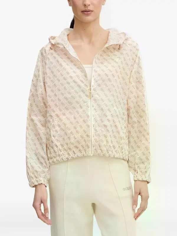 Guess Patterned Hooded Jacket - Neutrals