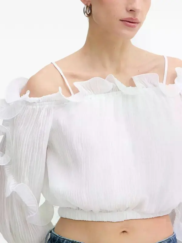 Guess Gabriella Ruffled-trim Blouse - White