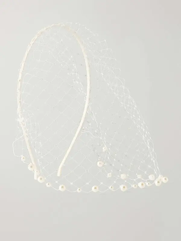 JENNIFER BEHR Perline Voilette Headpiece - Ivory