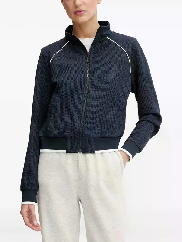 Guess Textured Zip-up Sweatshirt - Blue