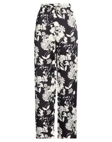 Maje Floral Print Satin Pajama Pants - Black