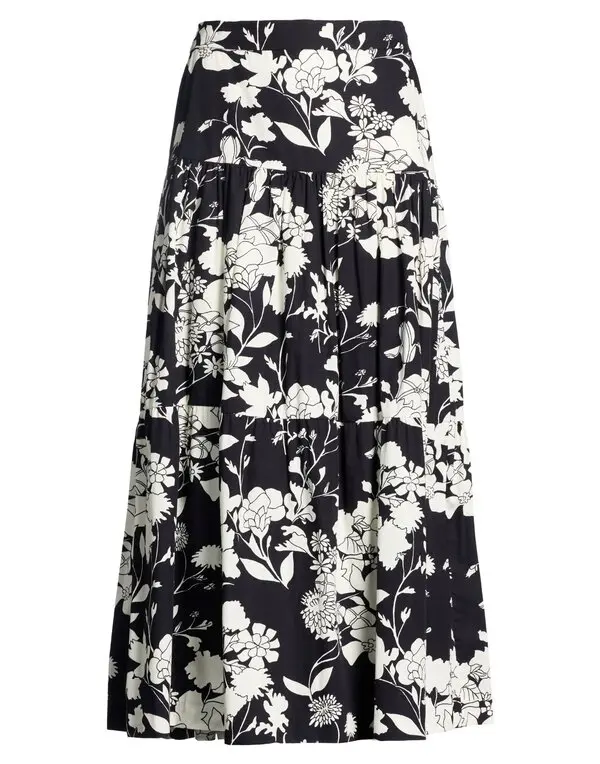 Maje Floral Print Cotton Maxi Skirt