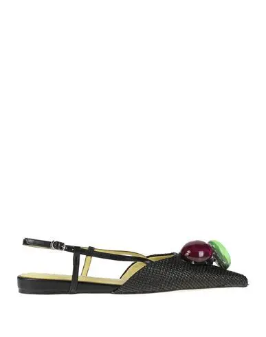 APEPAZZA Sandals Size Leather, Textile Fibers - Black