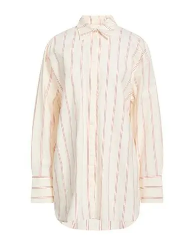 TOTEME Cotton And Silk Striped Oversized Shirt - White