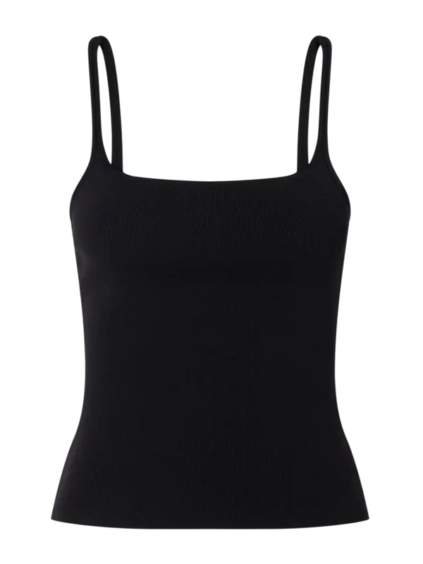 ST. AGNI Rib-knitted Jersey Tank - Black