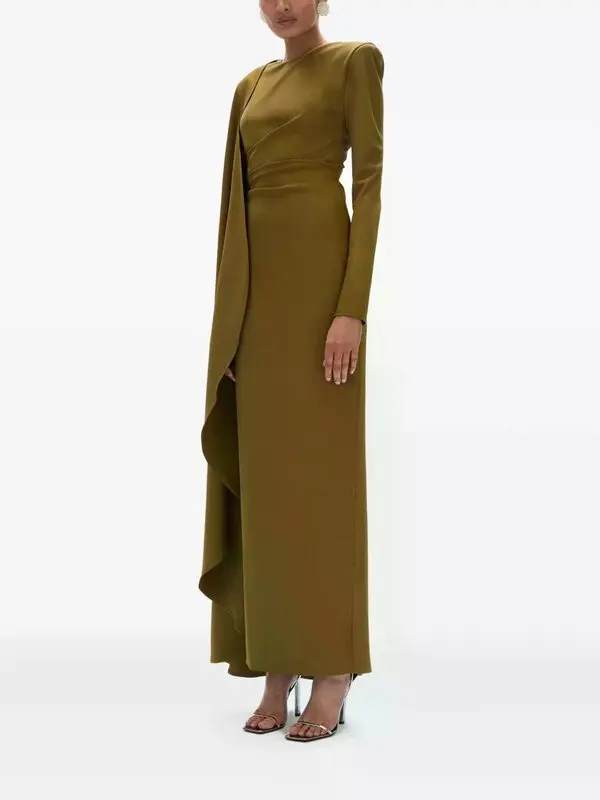 Rachel Gilbert Dion Cape Gown - Green