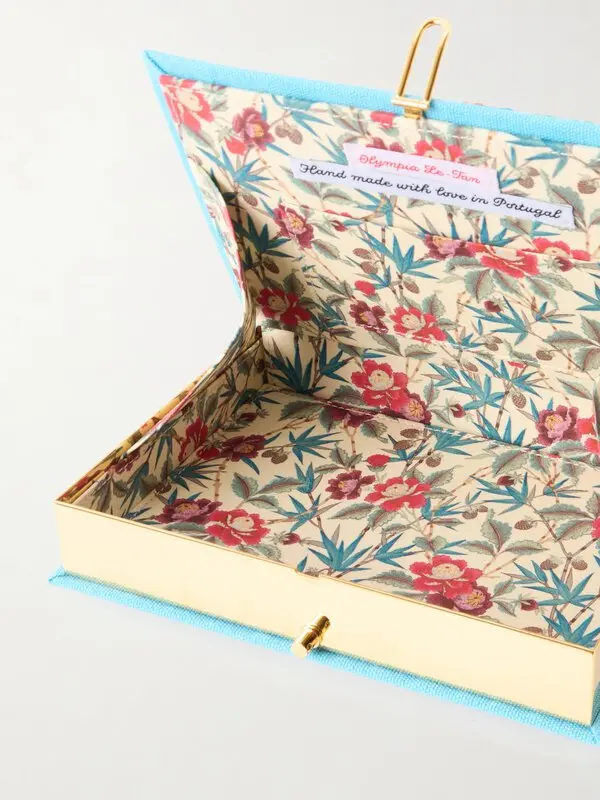 OLYMPIA LE-TAN Napoli Appliquéd Embroidered Canvas Clutch