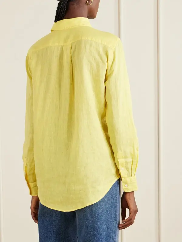 Polo Ralph Lauren Logo-embroidered Linen Shirt - Yellow