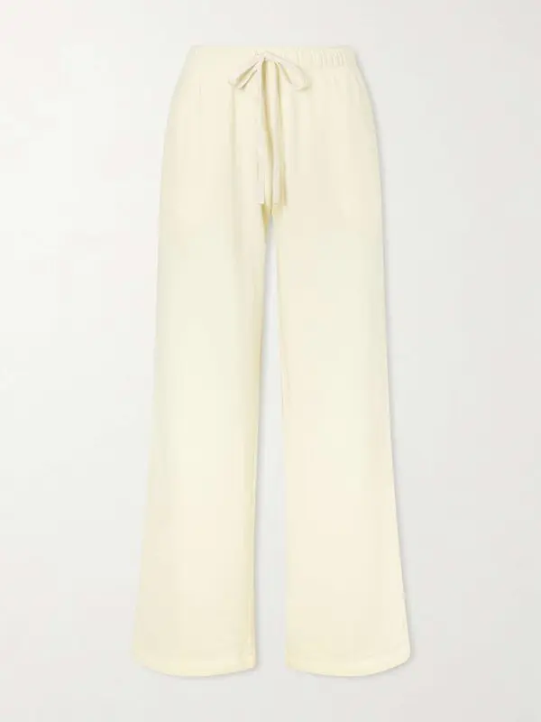 TWP Cotton Drawstring Track Pants - Pastel Yellow