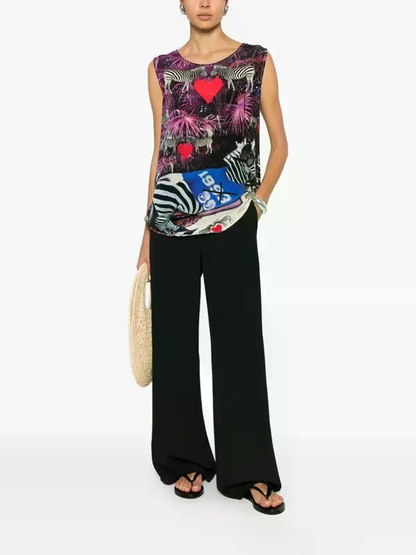 Dixie Logo Plaque Wide-leg Trousers