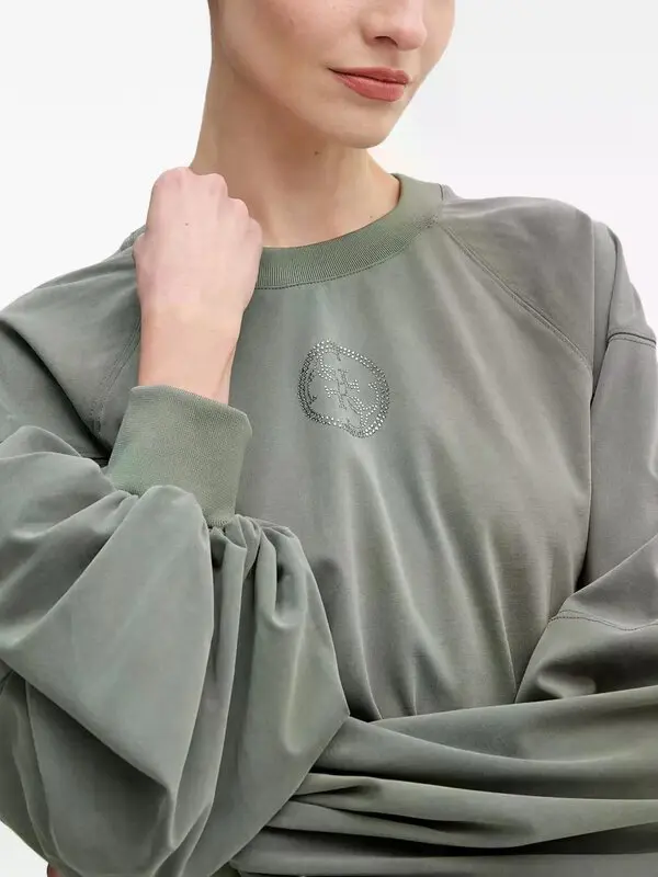 Guess Embellished Balloon-sleeve Sweatshirt - Green
