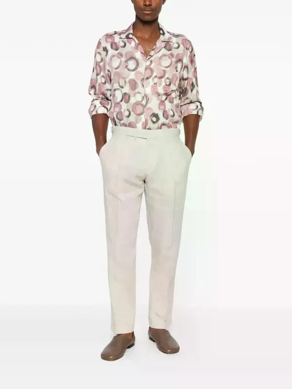 Tagliatore Circle-print Long-sleeve Shirt
