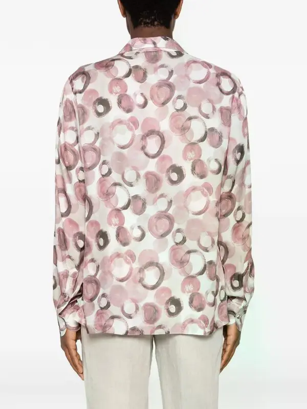 Tagliatore Circle-print Long-sleeve Shirt