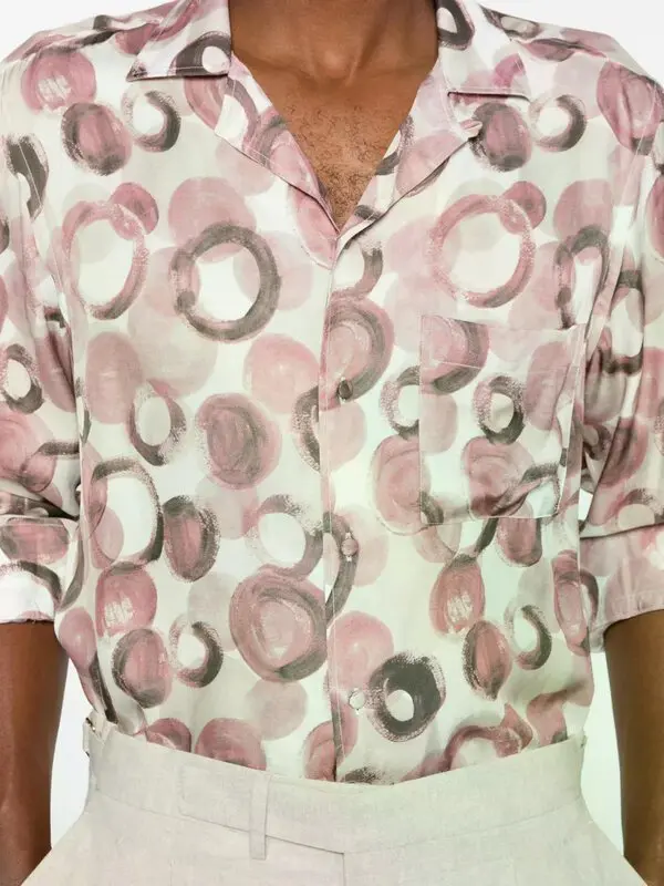 Tagliatore Circle-print Long-sleeve Shirt