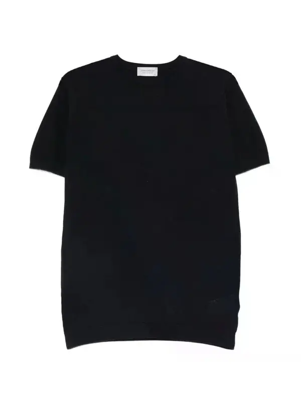 John Smedley Pique-knit Ribbed-trim T-shirt - Blue