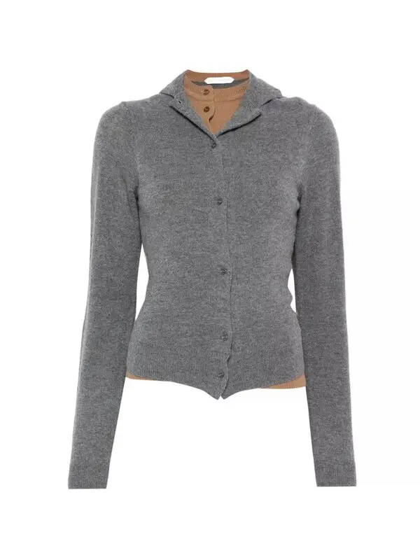 AUGUST BARRON Layered Design Buttoned Cardigan