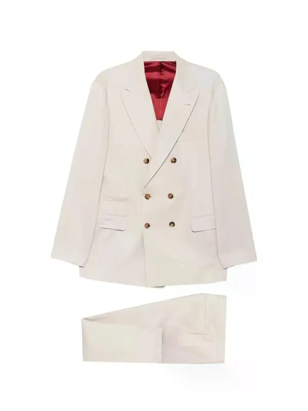 Brunello Cucinelli Double-breasted Suit - Neutrals