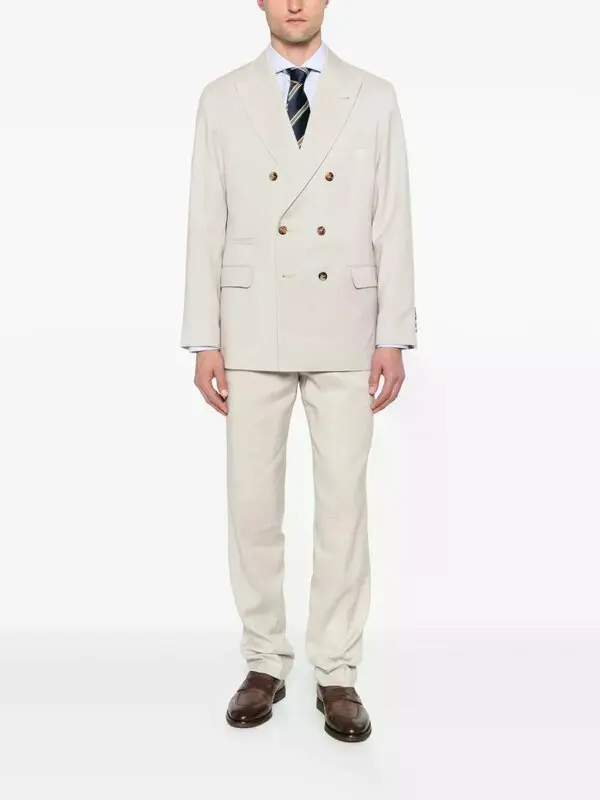 Brunello Cucinelli Double-breasted Suit - Neutrals