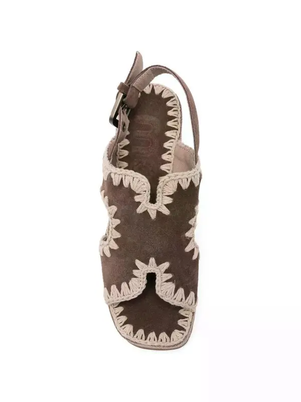 Mou Crochet-trim Platform Sandals