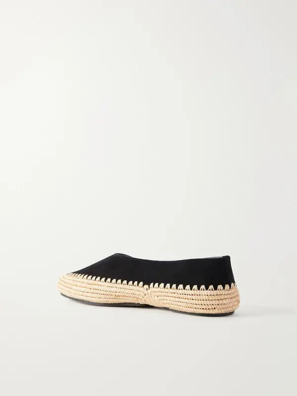 Gabriela Hearst Strength Suede And Raffia Flats
