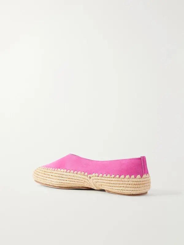 Gabriela Hearst Suede And Raffia Ballet Flats