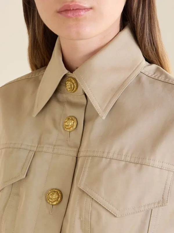 Balmain Cotton-gabardine Mini Shirtdress