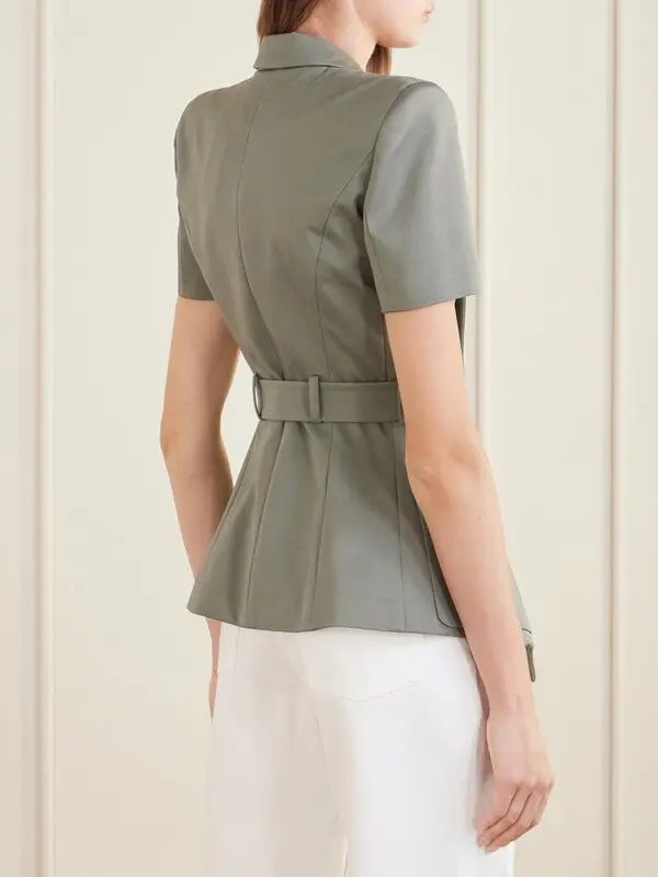 Balmain Belted Cotton-gabardine Jacket