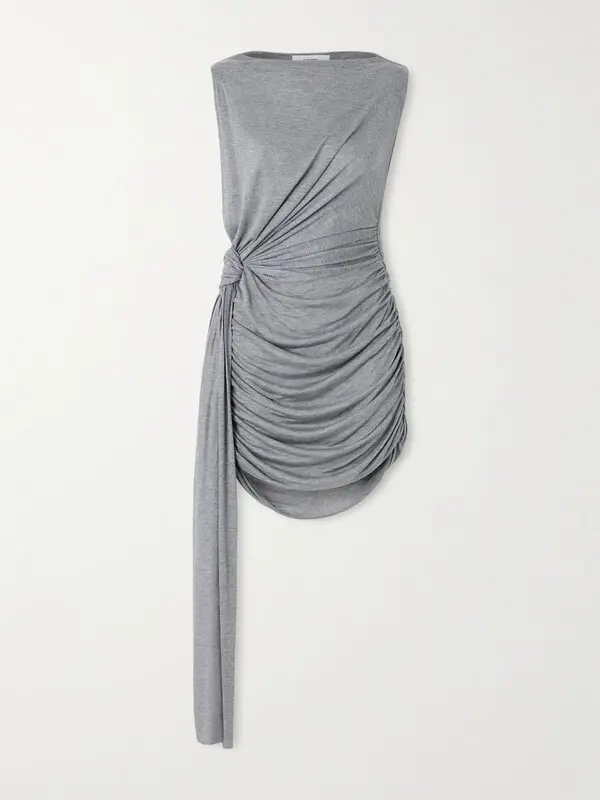 Alex Perry Knotted Draped Ruched Mini Dress