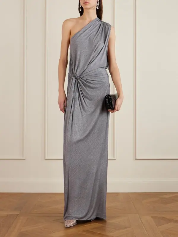 Alex Perry One-shoulder Draped Jersey Gown