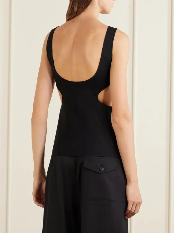 Auralee Cutout Ribbed-knit Jersey Tank