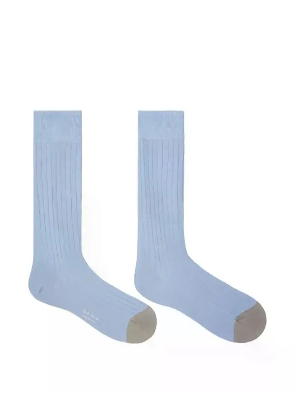 Paul Smith Ribbed-knit Mid-calf Length Socks - Blue