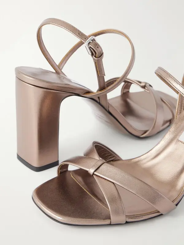 JIMMY CHOO Elsy Leather Sandals - Metallic