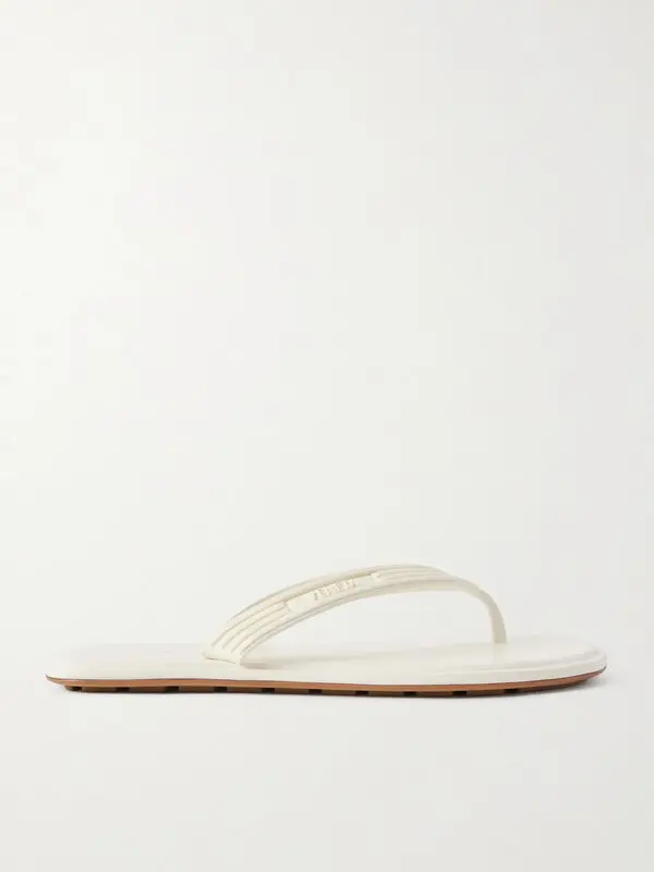 Bottega Veneta Flat Rubber Flip Flops - White