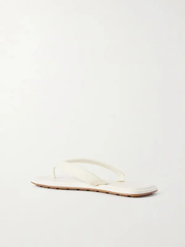 Bottega Veneta Flat Rubber Flip Flops - White