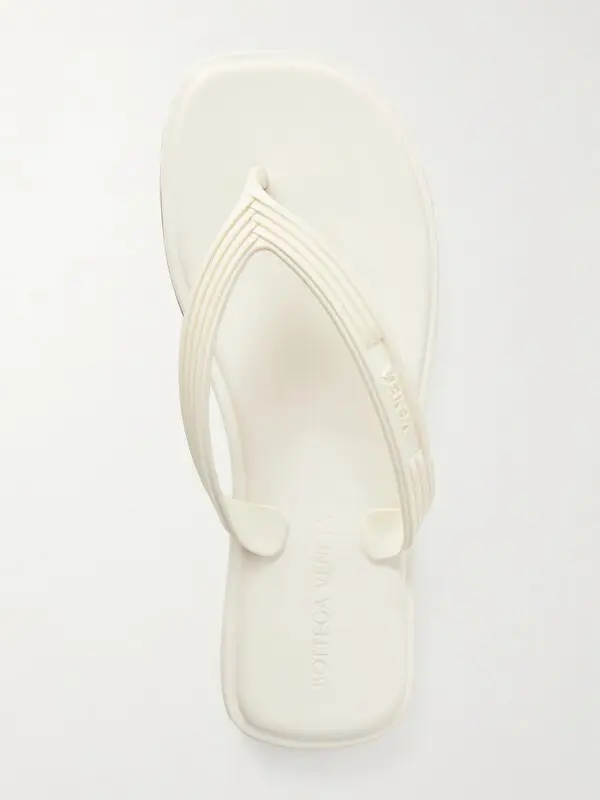 Bottega Veneta Flat Rubber Flip Flops - White