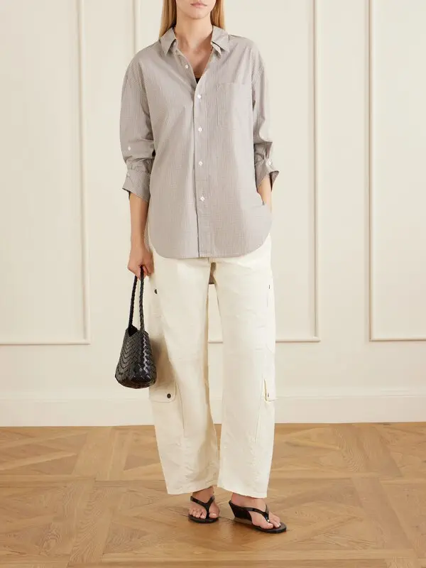 Citizens Of Humanity Flight Pleated Organic Cotton-blend Twill Barrel-leg Cargo Pants - Neutrals