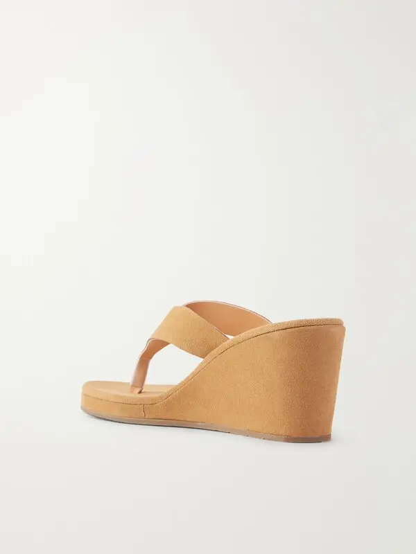 ANCIENT GREEK SANDALS Charys Suede Wedge Sandals - Brown