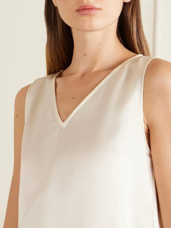 LESET Barb Satin Tank Top - Neutrals