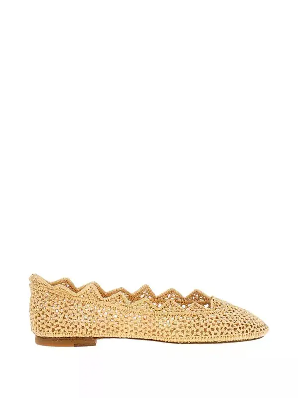 ODISSI Harper Scalloped Ballet Flats - Neutrals