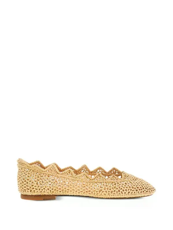 ODISSI Harper Scalloped Ballet Flats - Neutrals