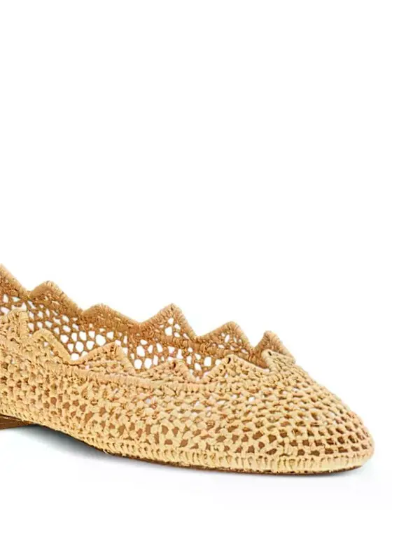 ODISSI Harper Scalloped Ballet Flats - Neutrals