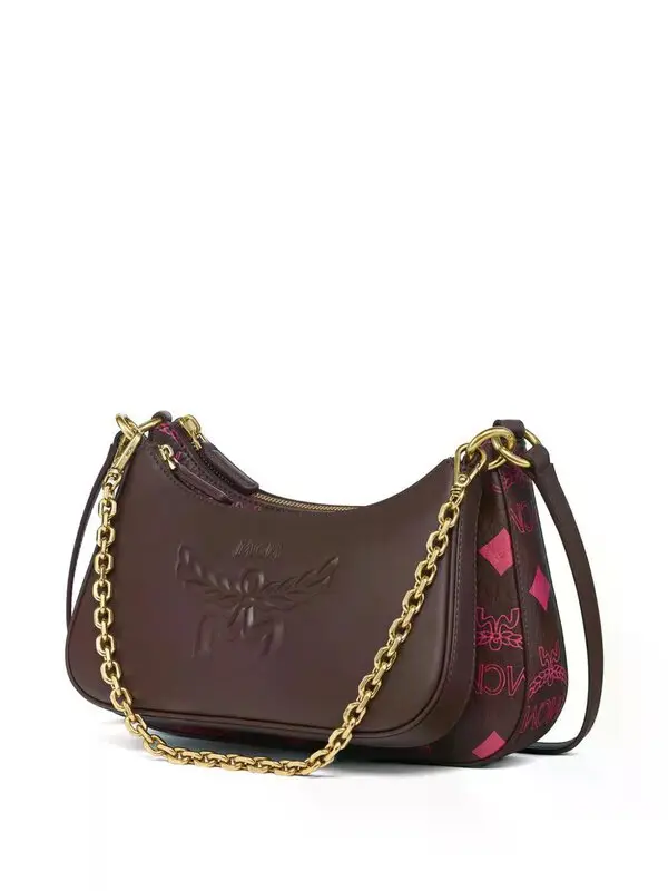 Mcm Small Aren Duo Maxi Visetos Shoulder Bag - Brown