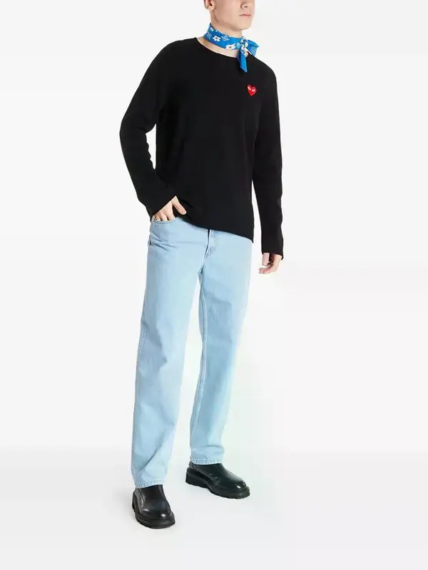 Play Comme Des Garcon Heart-patch Sweater - Black