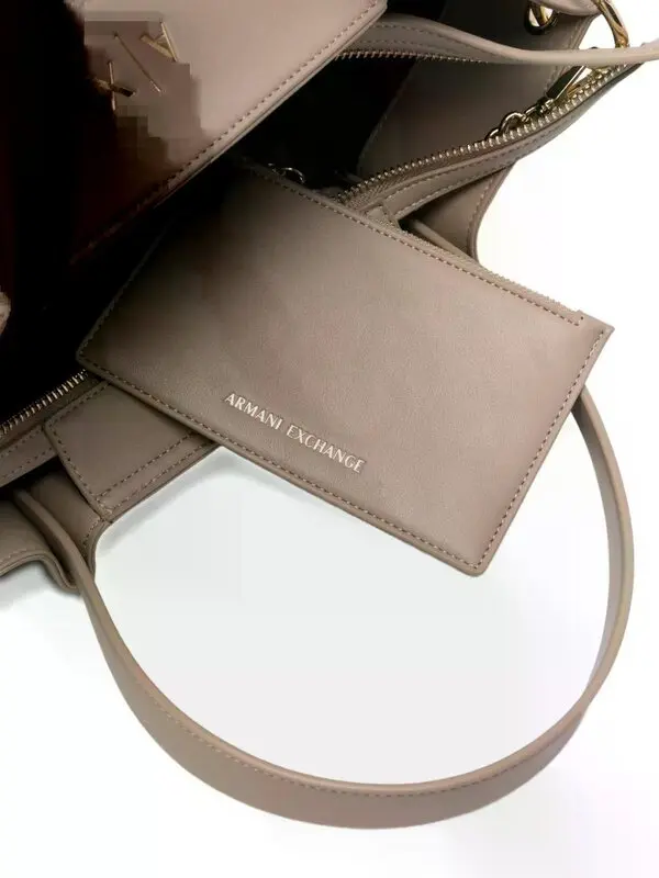 Armani Exchange Monogram-embossed Leather Tote Bag