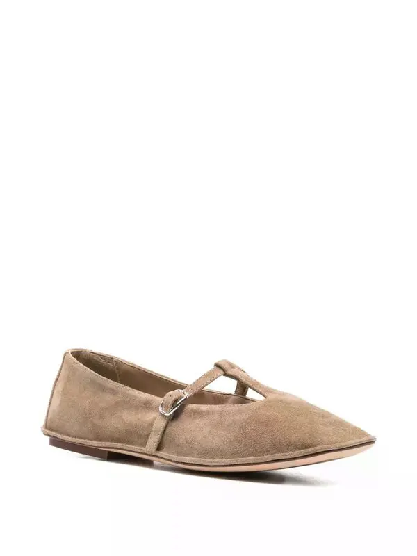 LORENA PAGGI T-bar Suede Ballet Flats