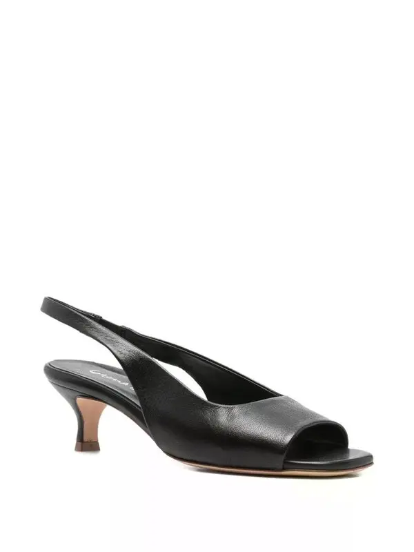 LORENA PAGGI Peep-toe Slingback Pumps - Black