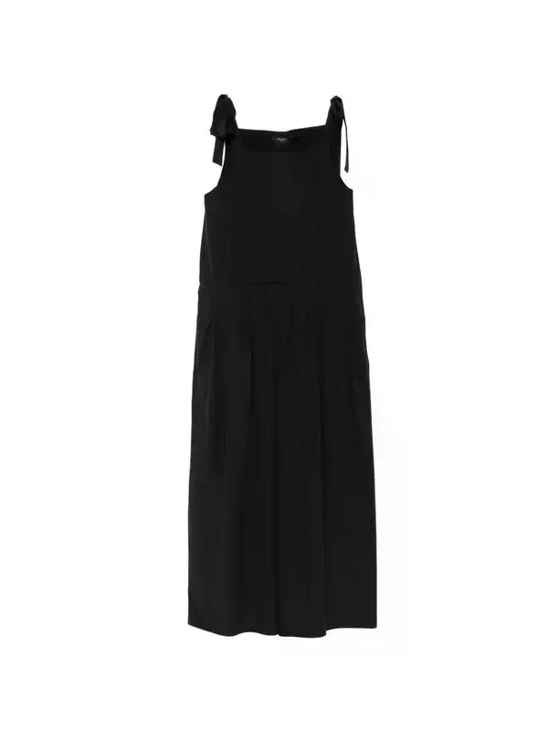 Max Mara Tie-fastening Pleated Jumpsuit - Black