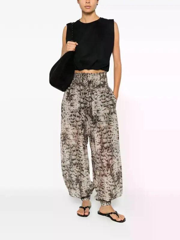 Pinko Wide-leg Trousers With Snake Print