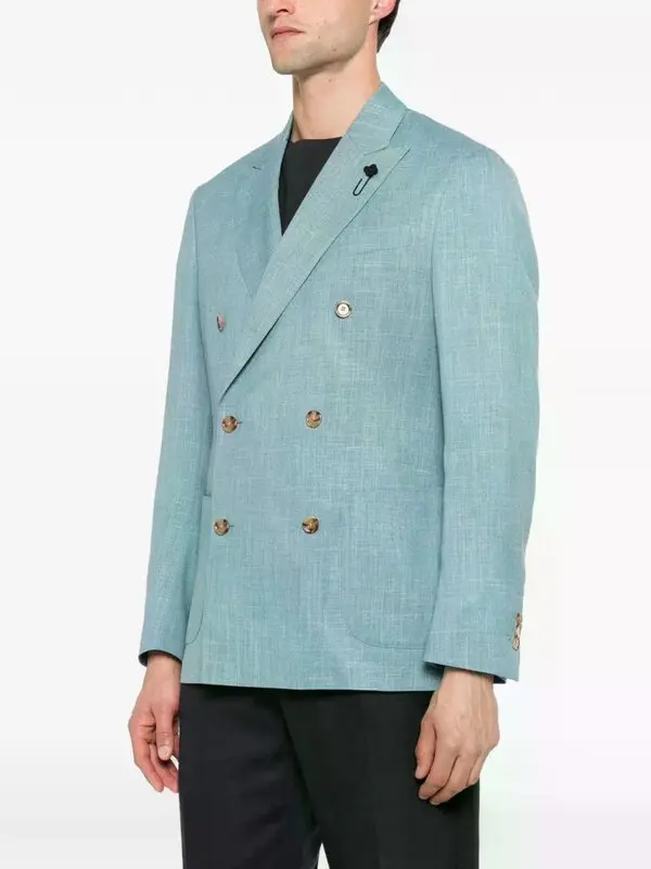 LARDINI Double-breasted Wool Blazer